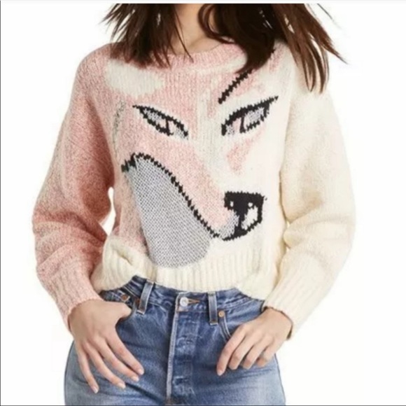 Wildfox | Sweaters | Wildfox Cream Pink Sable Fox Knit Sweater | Poshmark